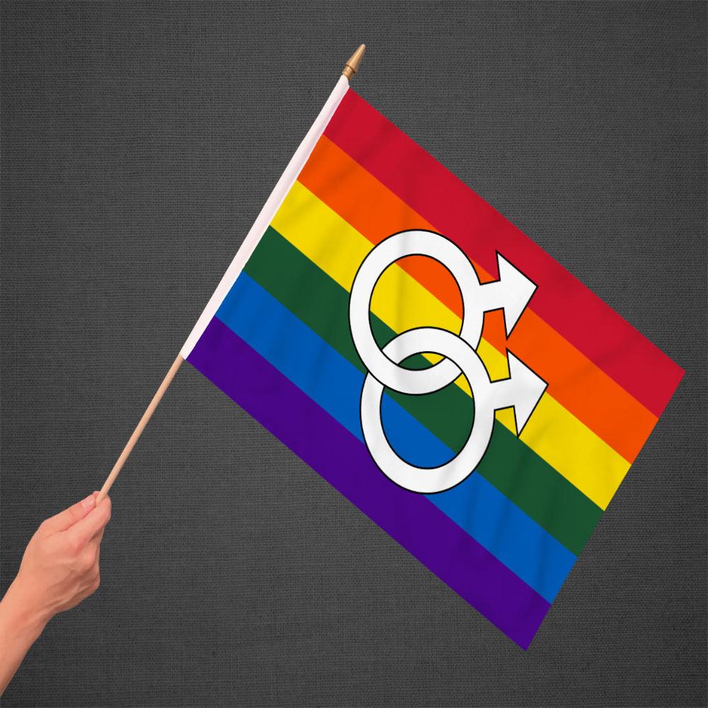 Double Mars Symbol (Large) Stick Flag 12x18in | Rad Pride | You Shop We ...